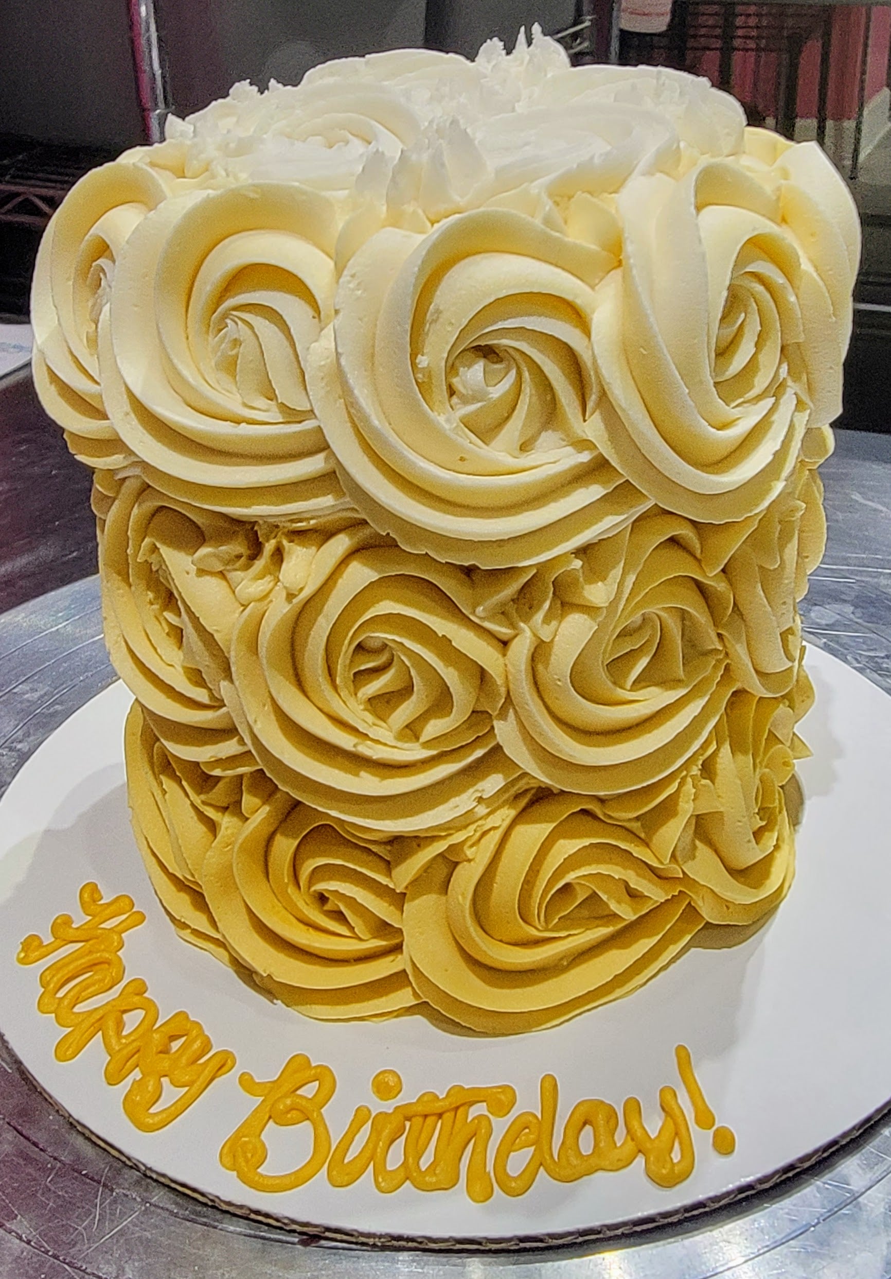 ombre rosette cake